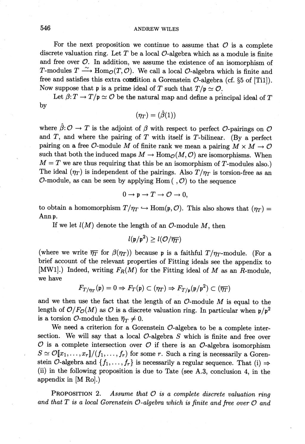 Fermat's last theorem proof by andrew wiles