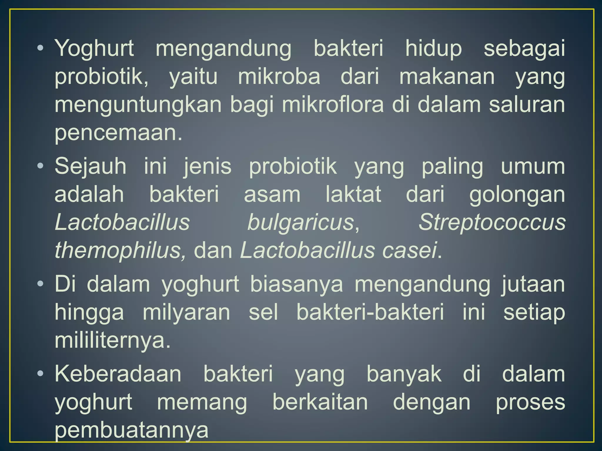 Fermentasi Yoghurt - Proses Respirasi Anaerob | PPTX