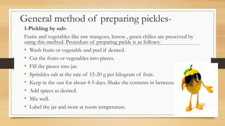 Fermented food pickle | PPTX