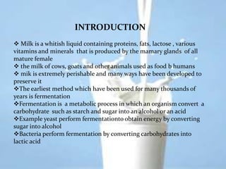 Fermentated milk products | PPTX