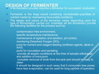 Fermentation design & types | PPTX