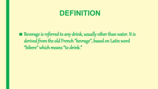 Beverage Industry- Scope and Importance | PPTX