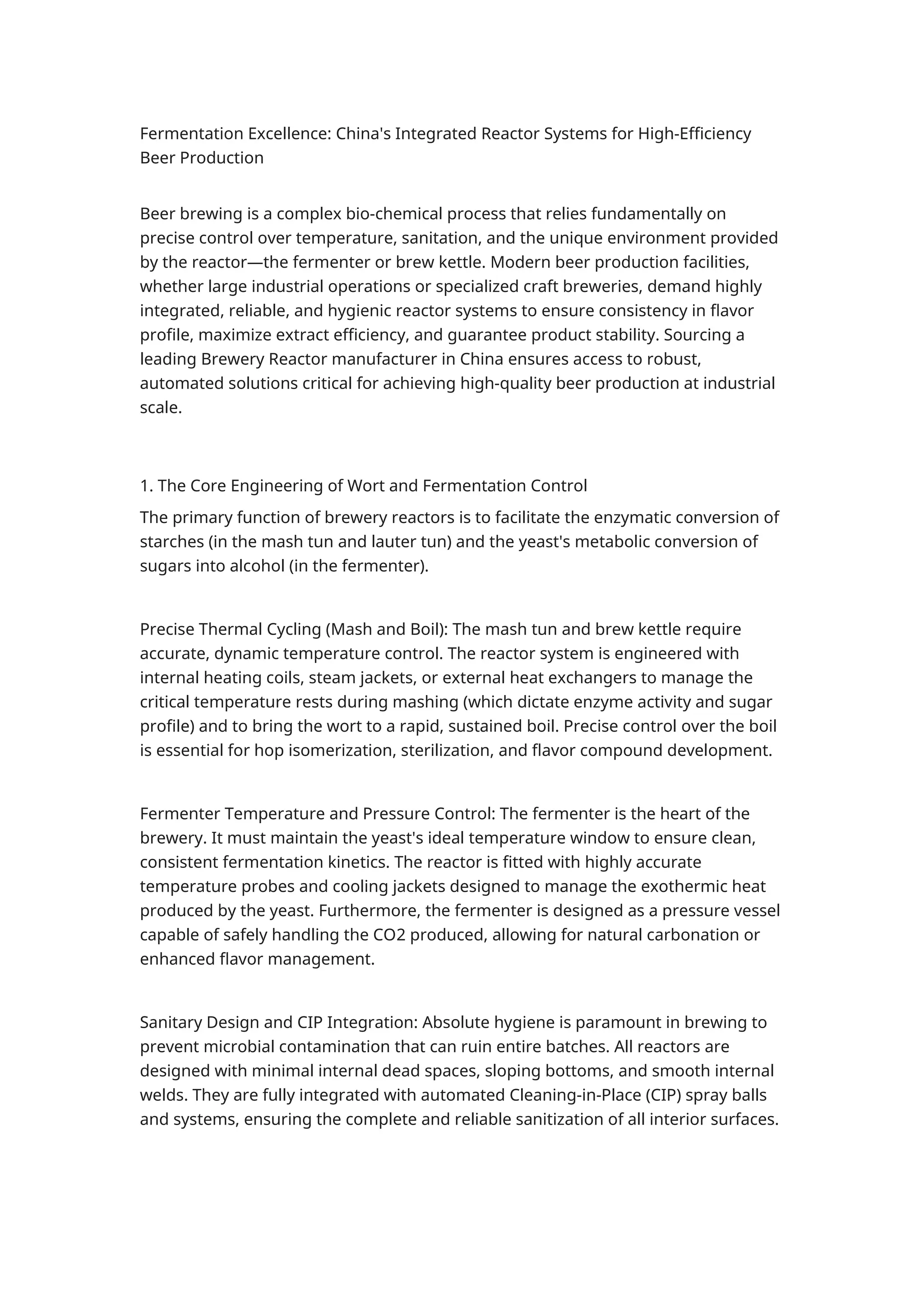 Fermentation Excellence China's Integrated Reactor Systems for High ...