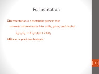 Fermentation of bakery products | PPTX