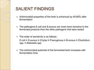 FERMENTATION OF MEDICINAL HERBS FOR THE ENHANCEMENT_MSD.ppt