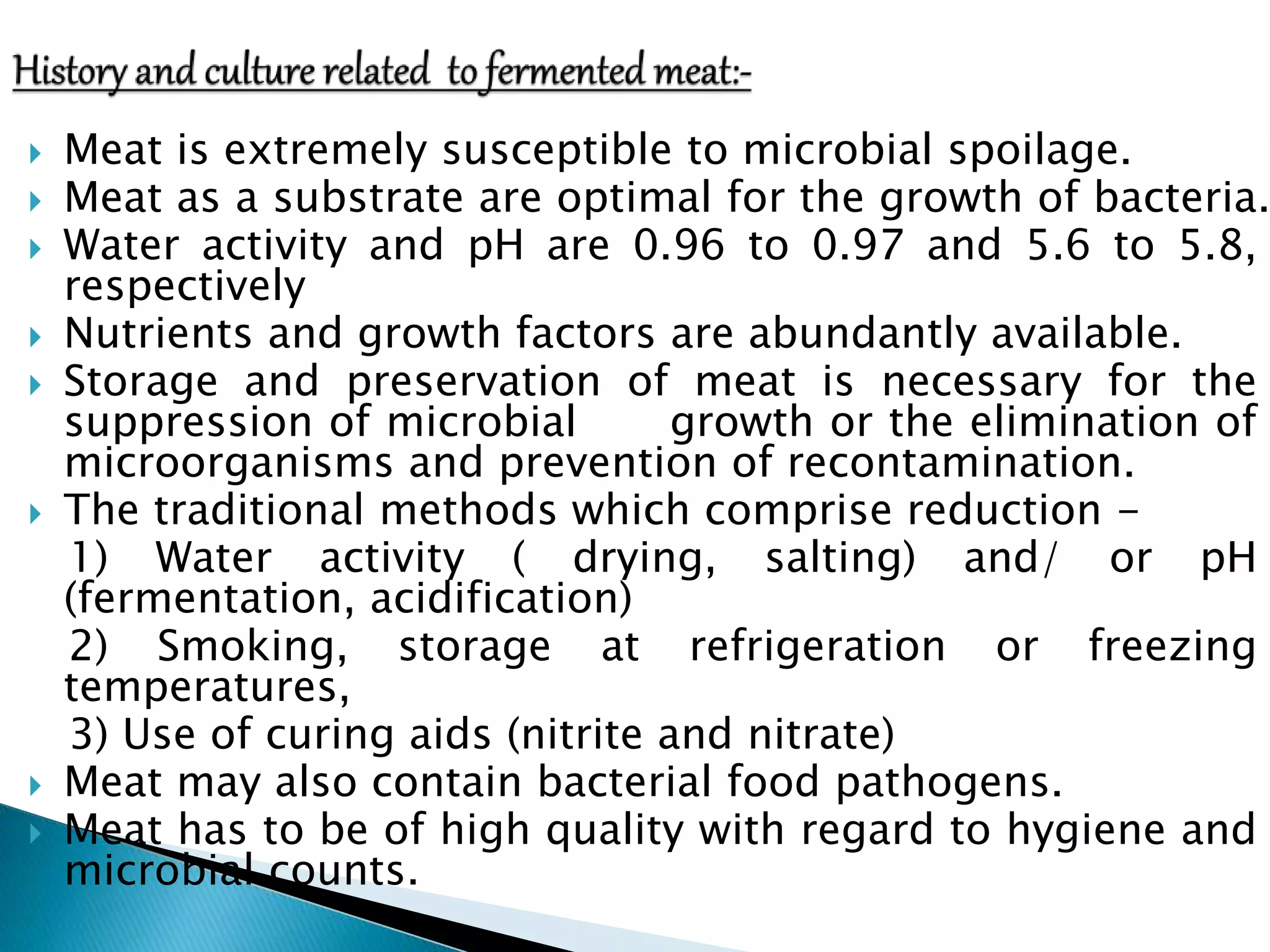 Fermentation of vegetables and meat products | PPTX