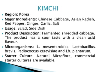 Fermentation of vegetables and meat products | PPTX