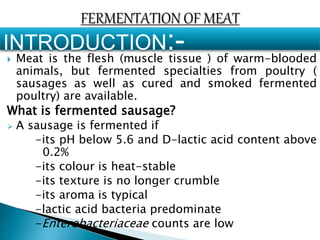 Fermentation of vegetables and meat products | PPTX