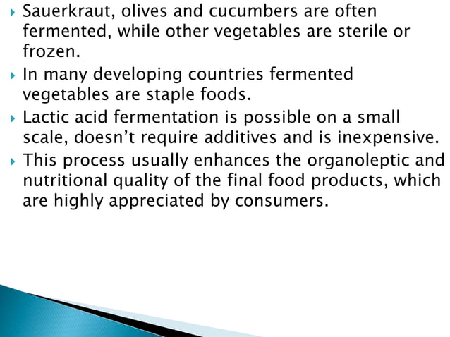 Fermentation of vegetables and meat products | PPTX | Vegetarian Diets ...