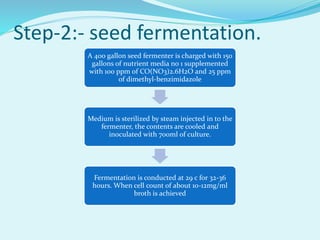 Fermentation of Vitamin B-12- Pharmaceutical Microbiology | PPTX