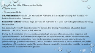 Fermentation process - a typical Fermenter, Media formulation | PPTX
