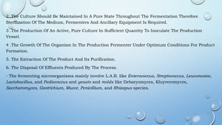 Fermentation process - a typical Fermenter, Media formulation | PPTX