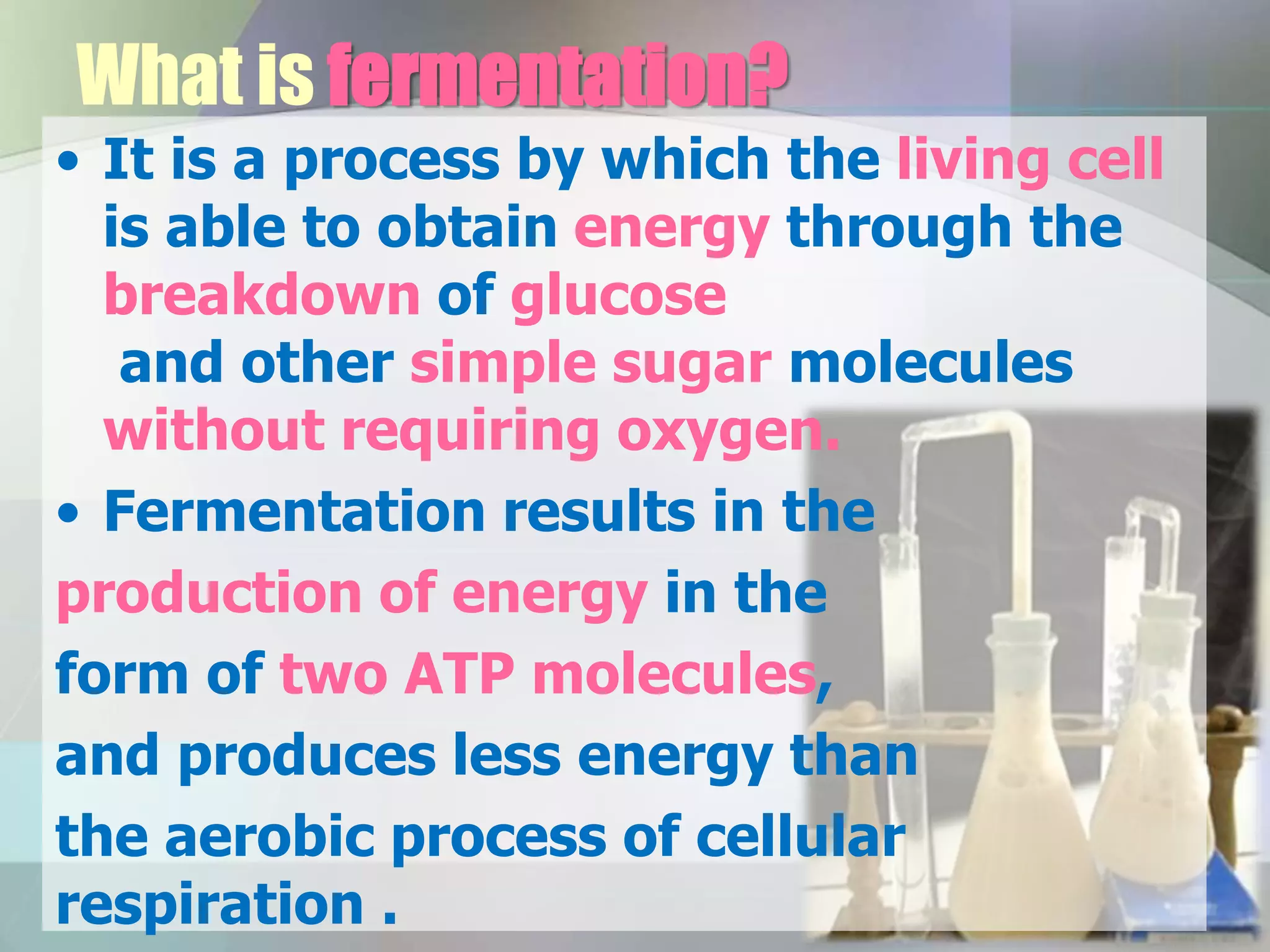 Fermentation processes and their application | PPTX