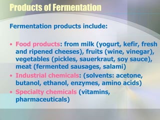 Fermentation processes and their application | PPTX