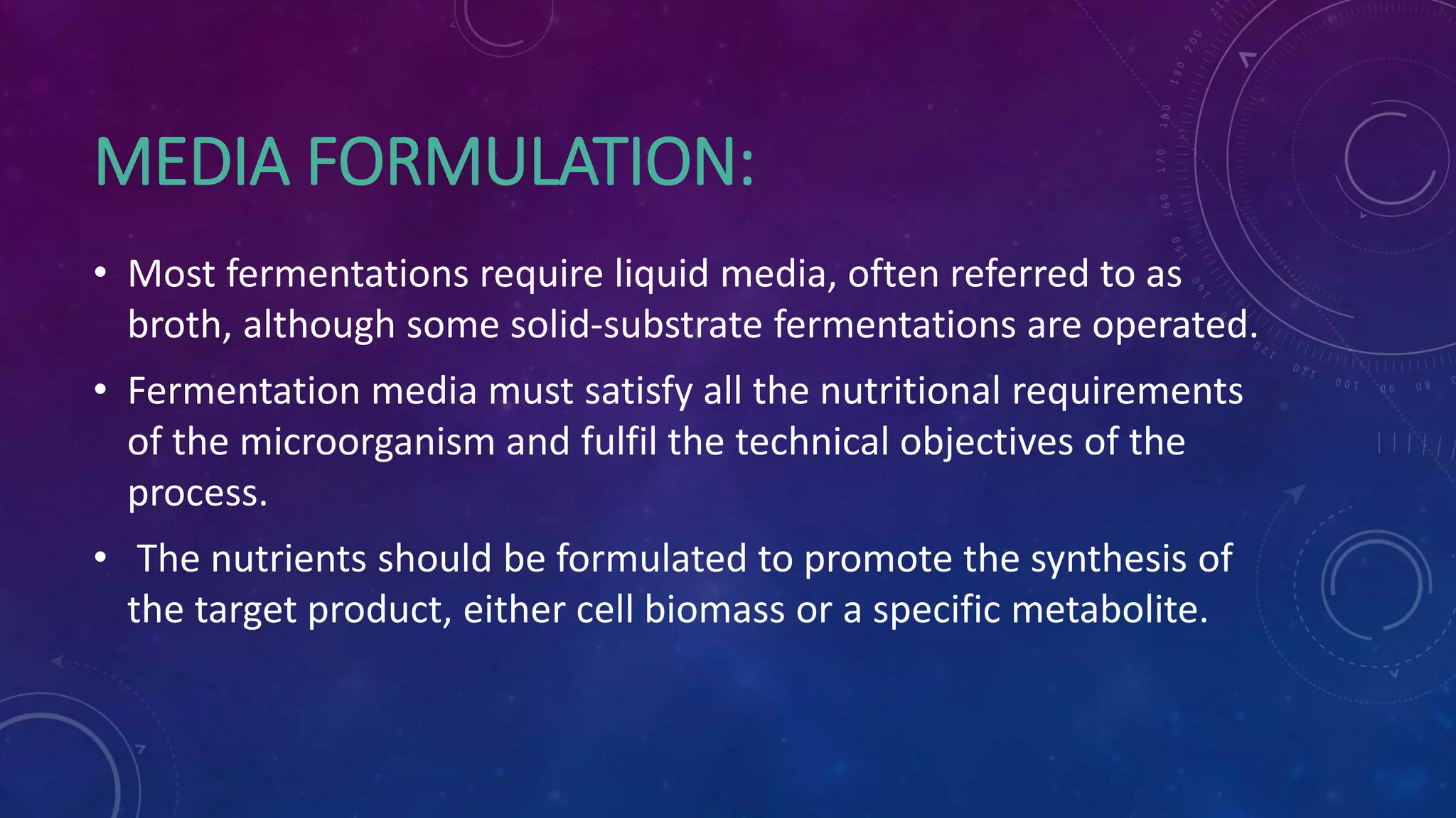 Fermentation media & raw materials used in industrial fermentation. | PPTX