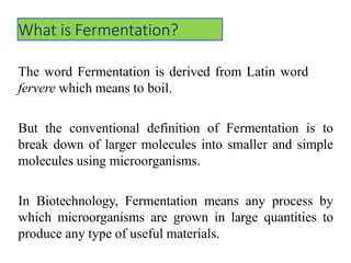 Fermentationtechnology (biotech) | PPT