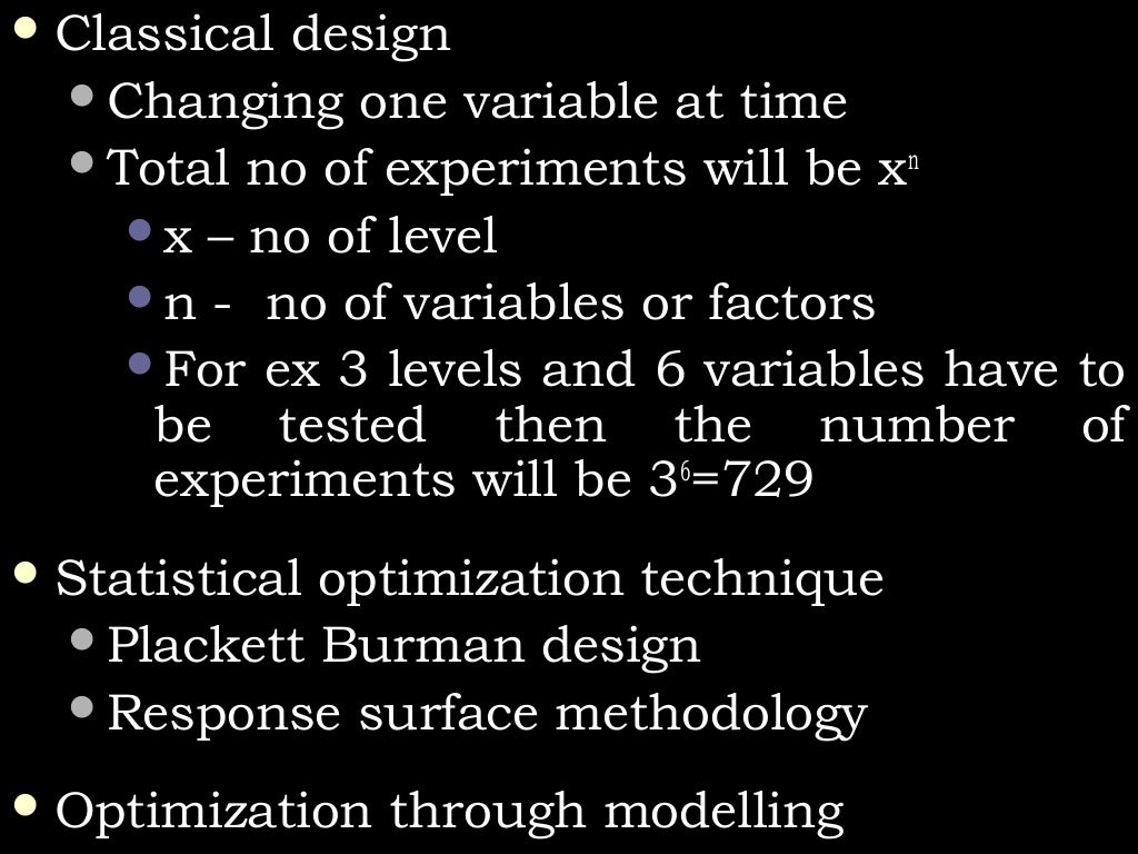 Media Formulation, Media Optimisation, | PPT