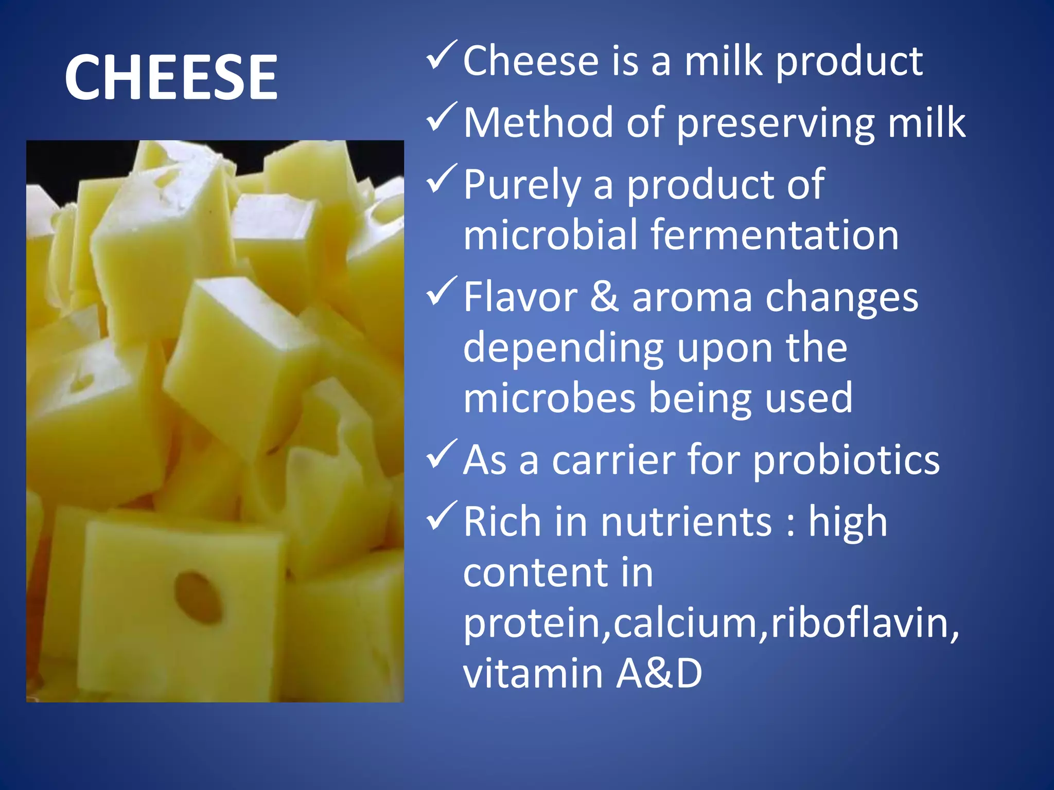 Fermented food products cheese,yoghurt,kefir | PPTX