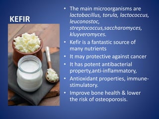 Fermented food products cheese,yoghurt,kefir | PPTX