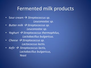 Fermented food products cheese,yoghurt,kefir | PPTX