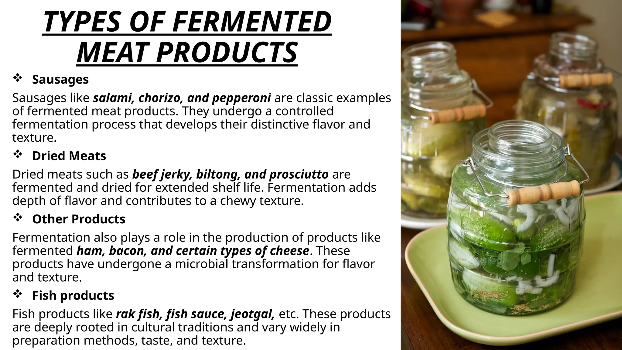Fermented meat and meat products - Food Biotechnology | PPTX