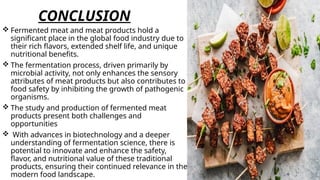 Fermented meat and meat products - Food Biotechnology | PPTX
