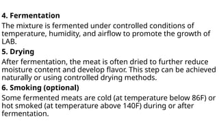Fermented meat and meat products - Food Biotechnology | PPTX
