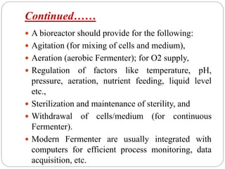 Fermenters and its types | PPTX