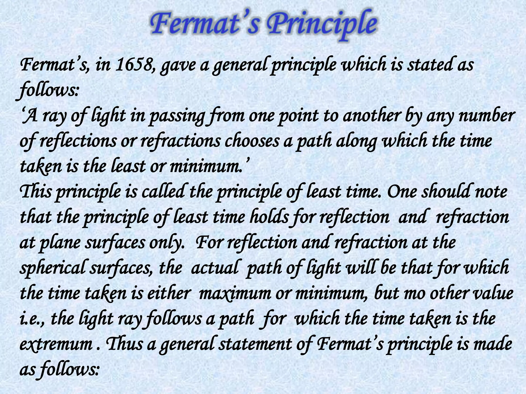 Fermet's principle | PPTX