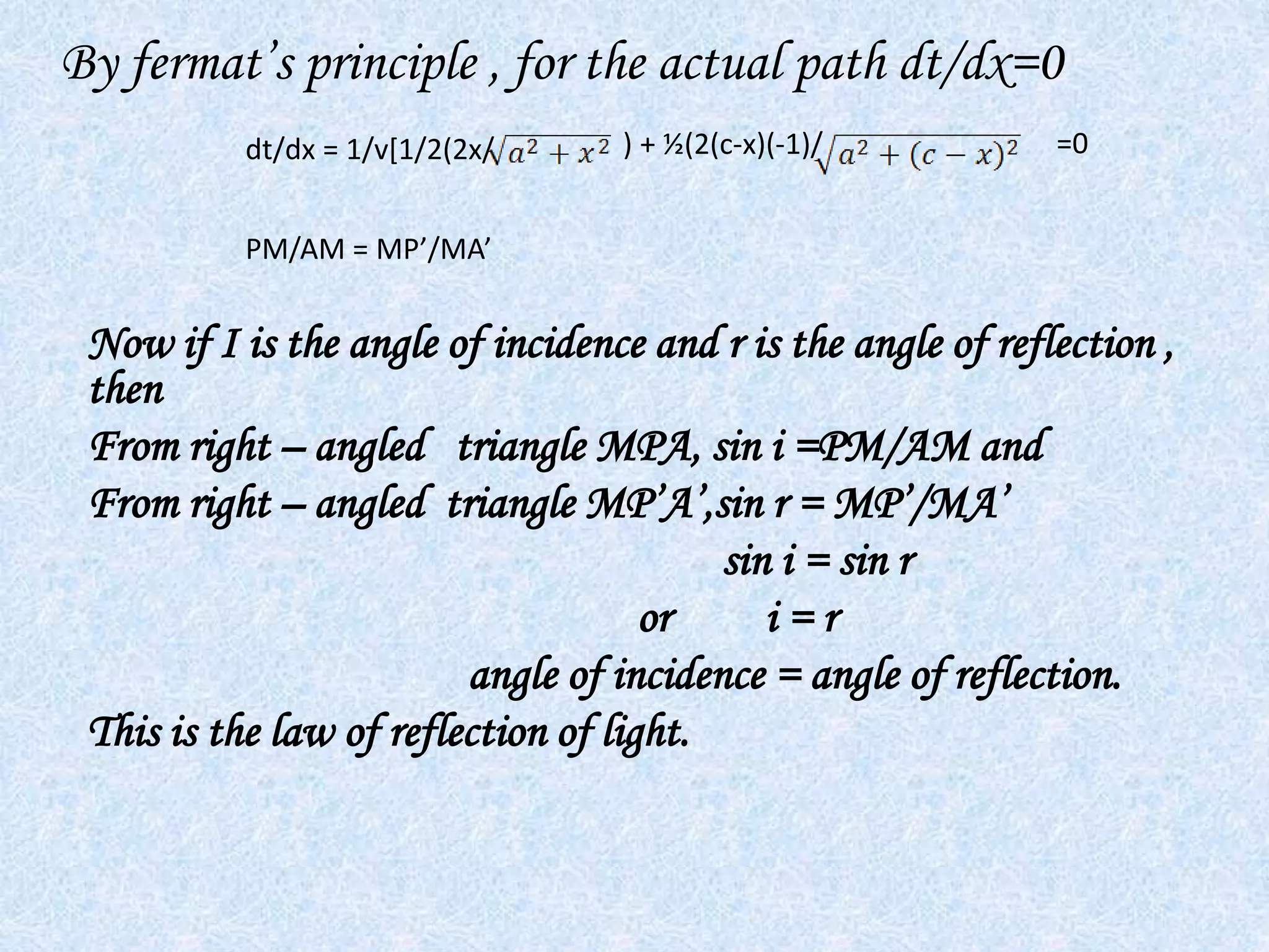 Fermet's principle | PPTX