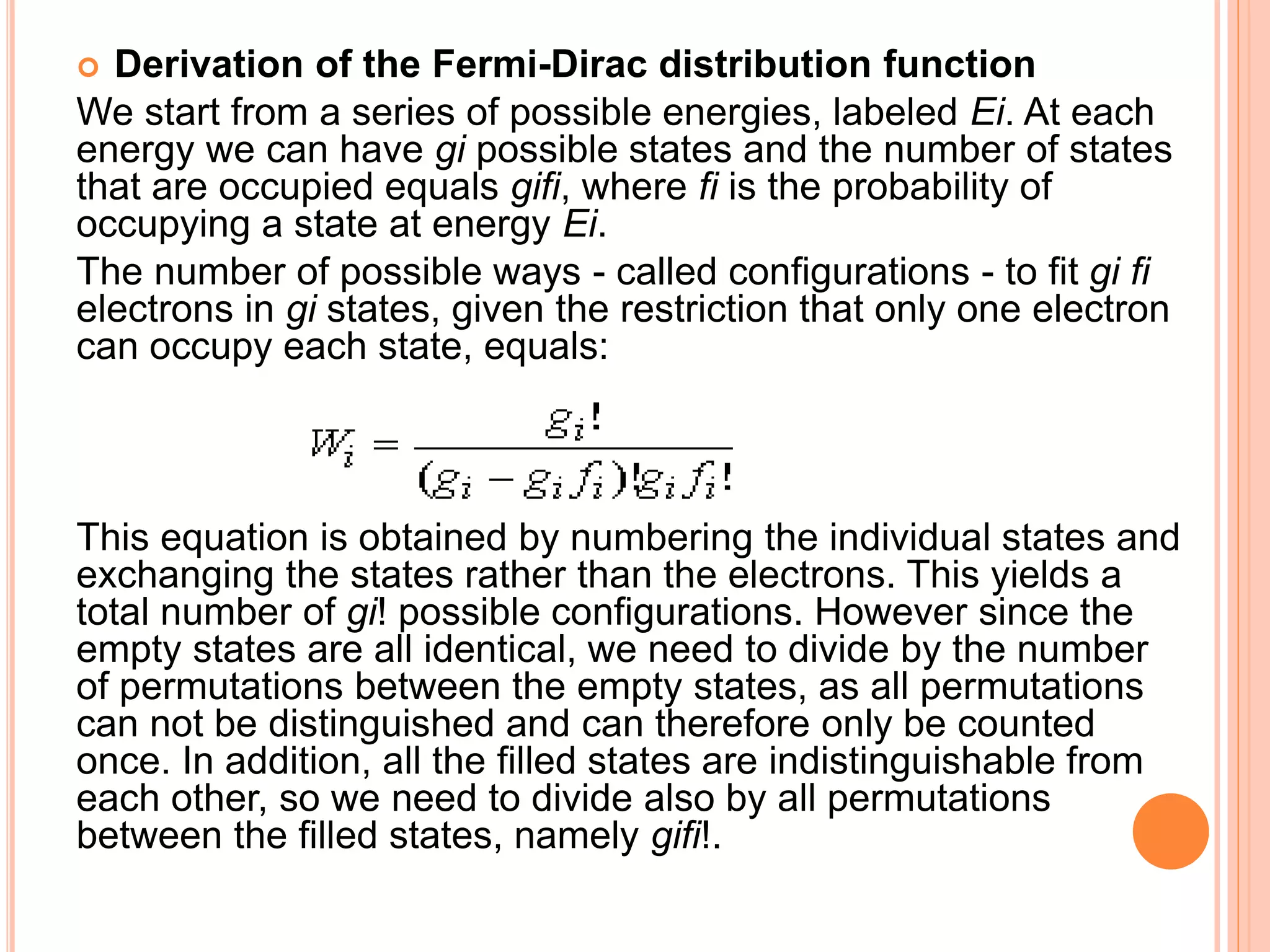 Fermi dirac basic part 1 | PPTX