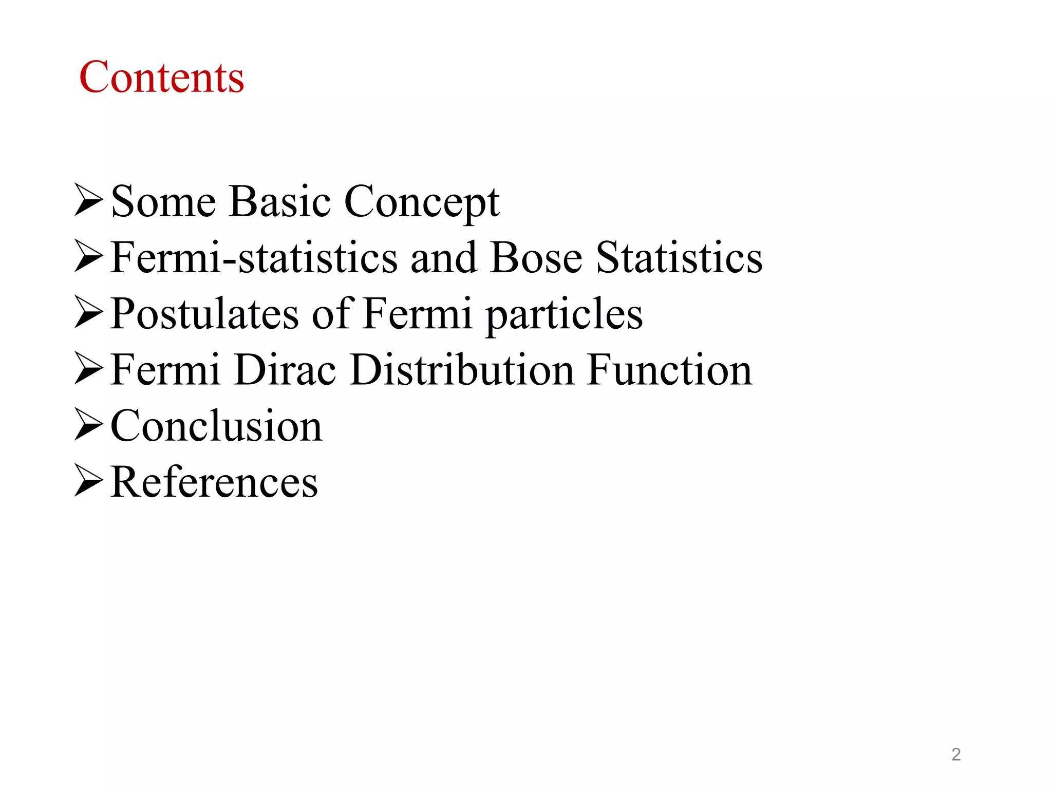 Fermi Dirac Distribution Pptx Physics Science