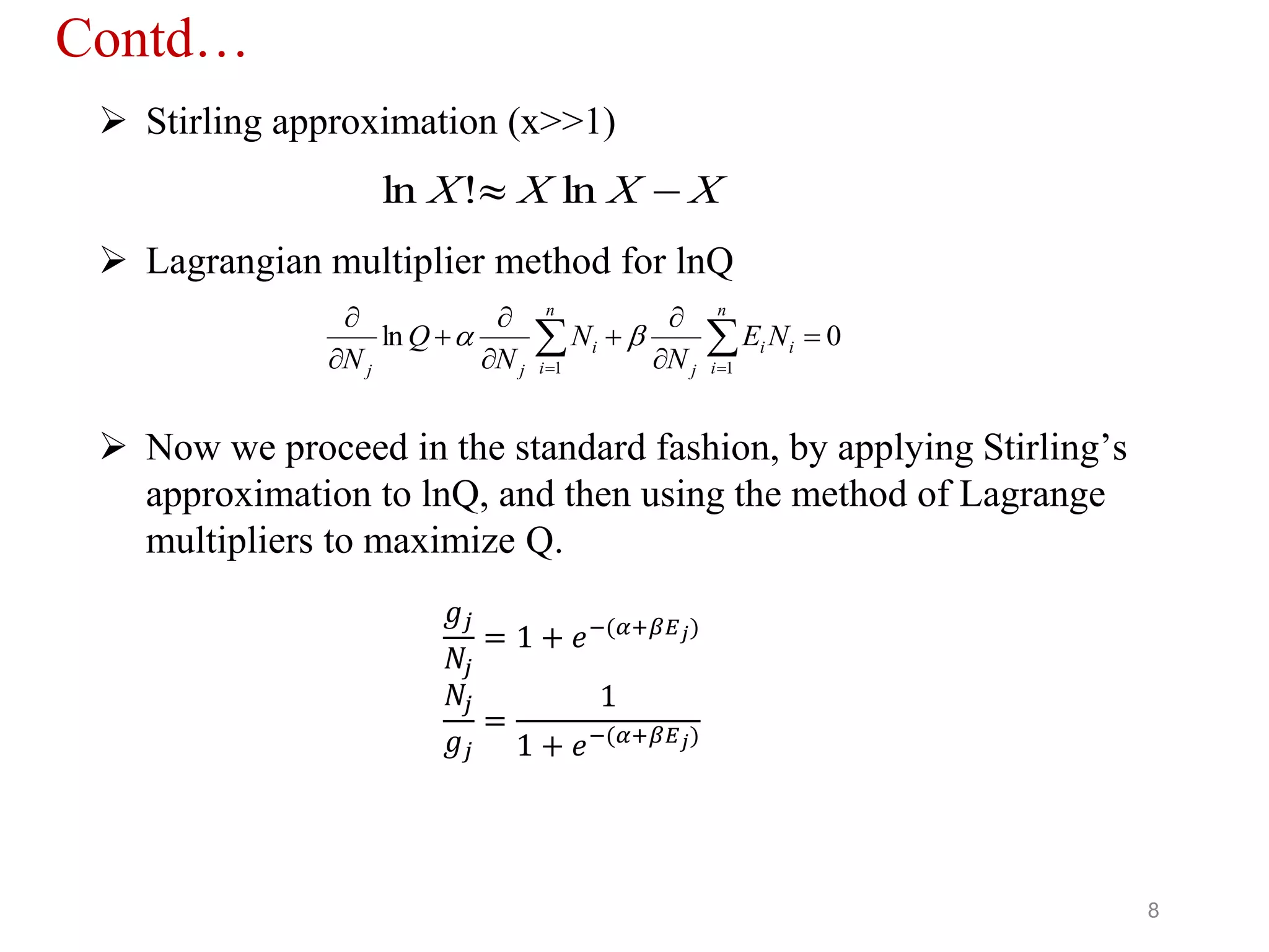Fermi Dirac Distribution Pptx Physics Science