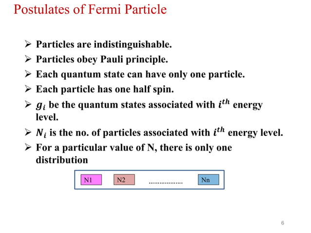 Fermi Dirac Distribution Pptx Physics Science