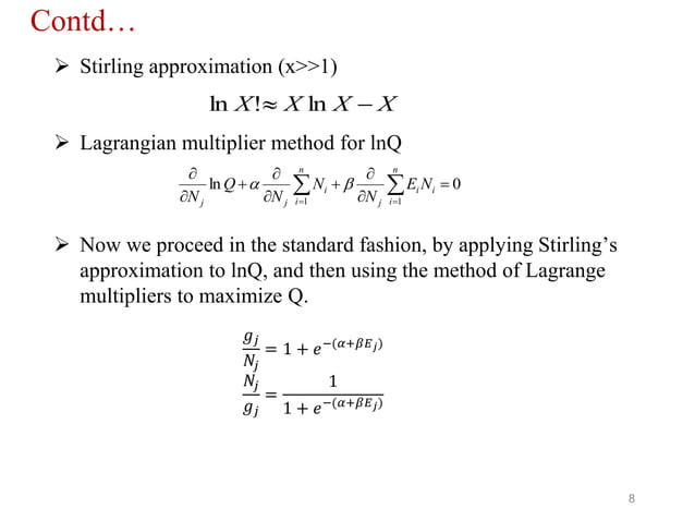 Fermi Dirac Distribution Pptx Physics Science