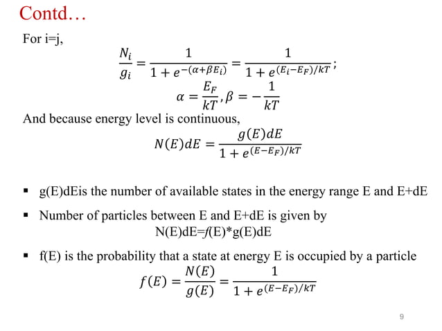 Fermi Dirac Distribution Pptx Physics Science