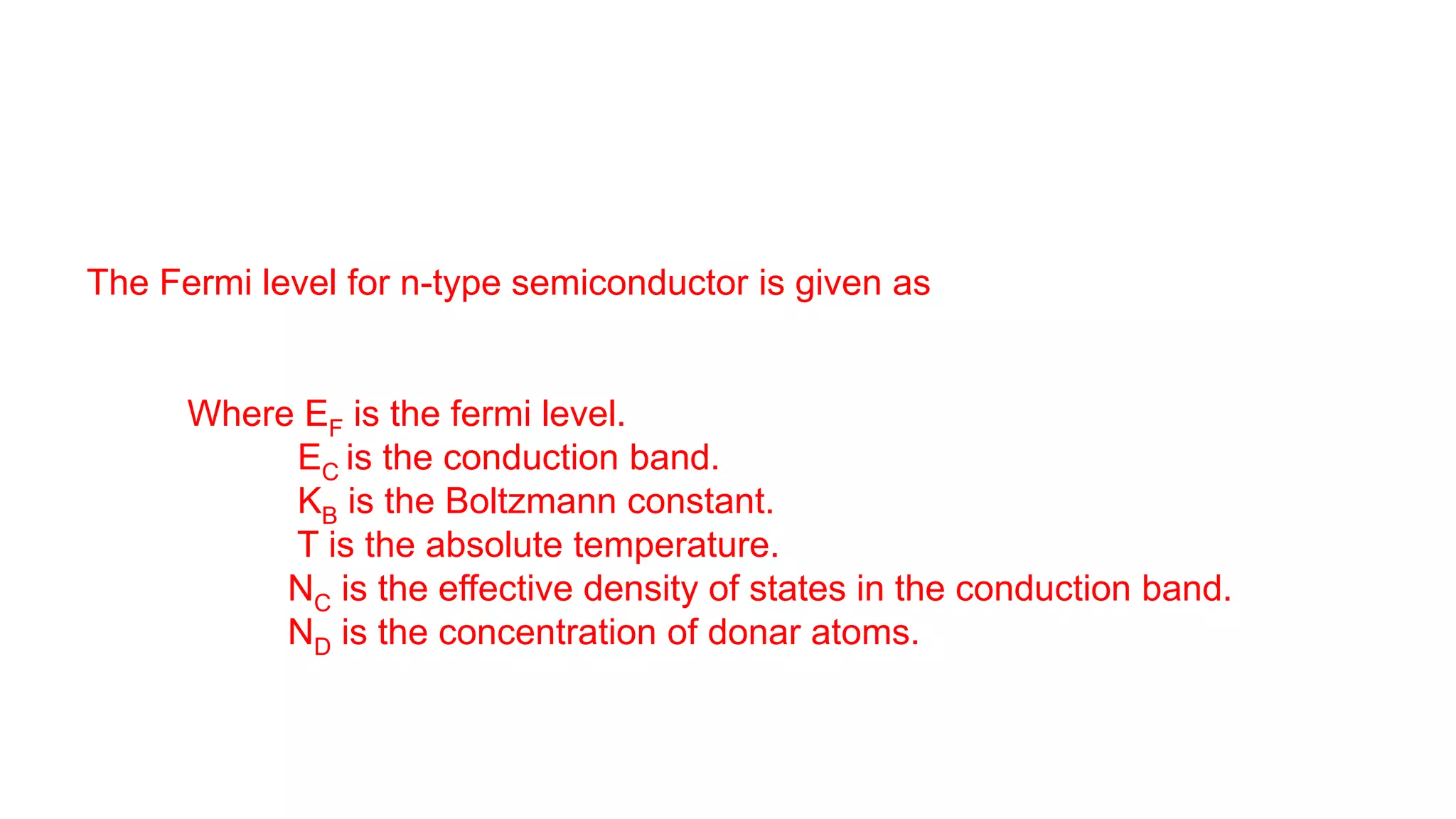 Fermi Level In Extrinsic Semiconductor Pptx Chemistry Science