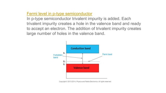 Fermi level in extrinsic semiconductor | PPTX | Chemistry | Science