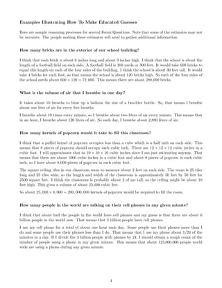 Fermi questions handouts_and_lesson_plan | PDF