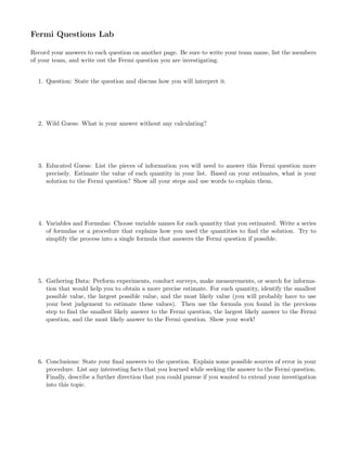 Fermi questions handouts_and_lesson_plan | PDF