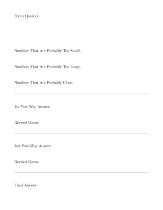 Fermi questions handouts_and_lesson_plan | PDF