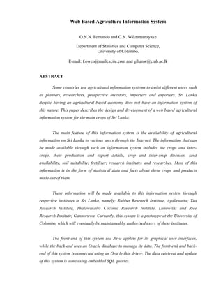 Web Based Agriculture Information System | PDF