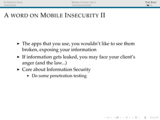 Mobile Day - App (In)security | PPT