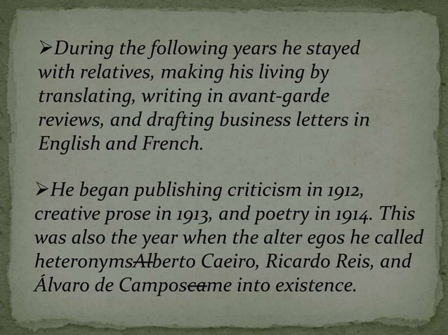 Fernando pessoa poem portuguese litearture | PPTX