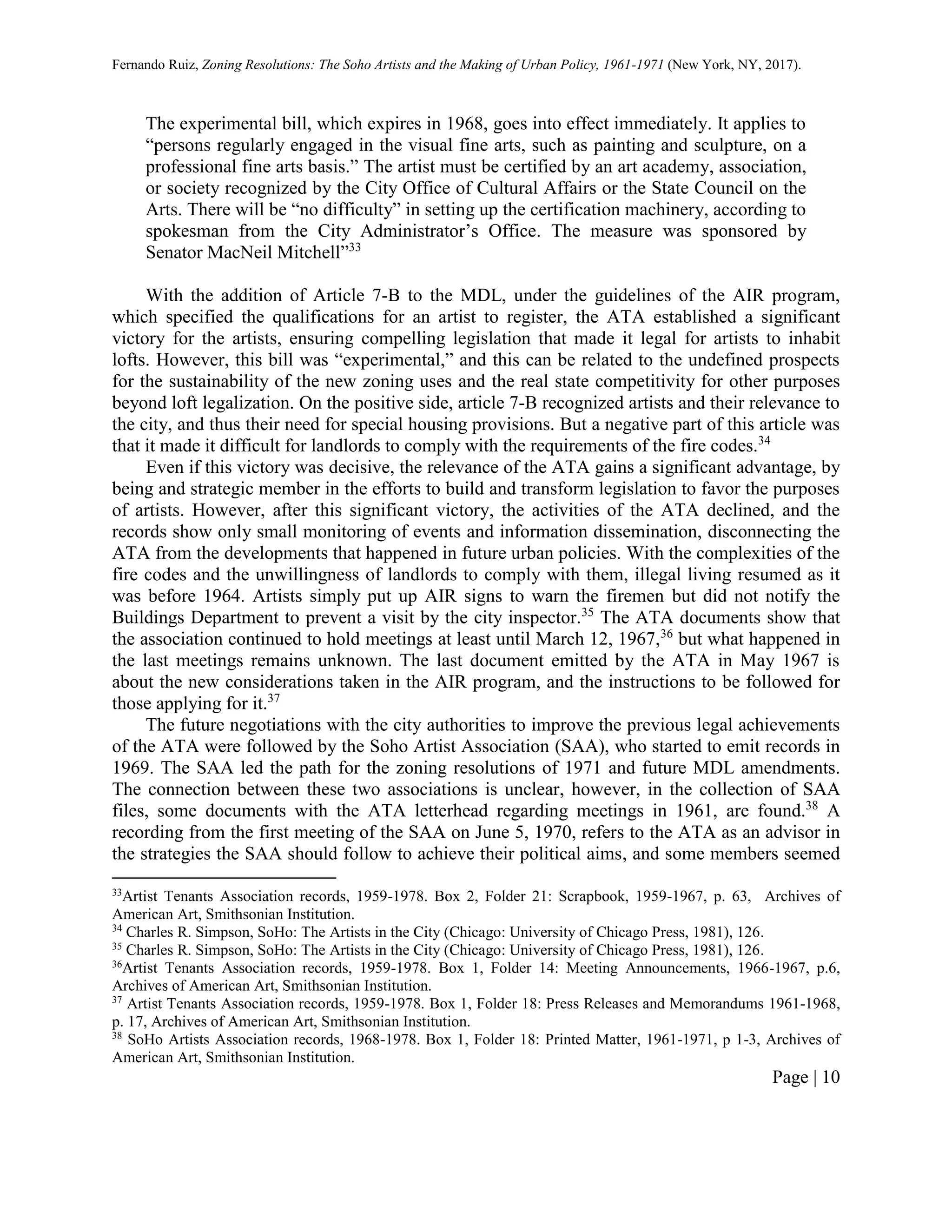 Zoning Resolutions: The Soho Artists and the Making of Urban Policy ...