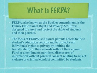 Confidentiality FERPA Training | PDF