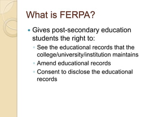FERPA Training | PPTX