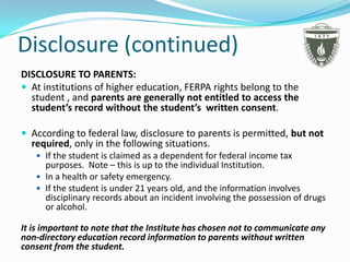 Ferpa training ihp faculty and staff | PPTX