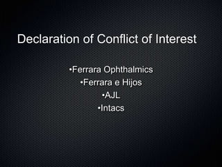 Ferrara Ring New Nomogram - 1st Red Sea Ophthalmology Symposium | PPT