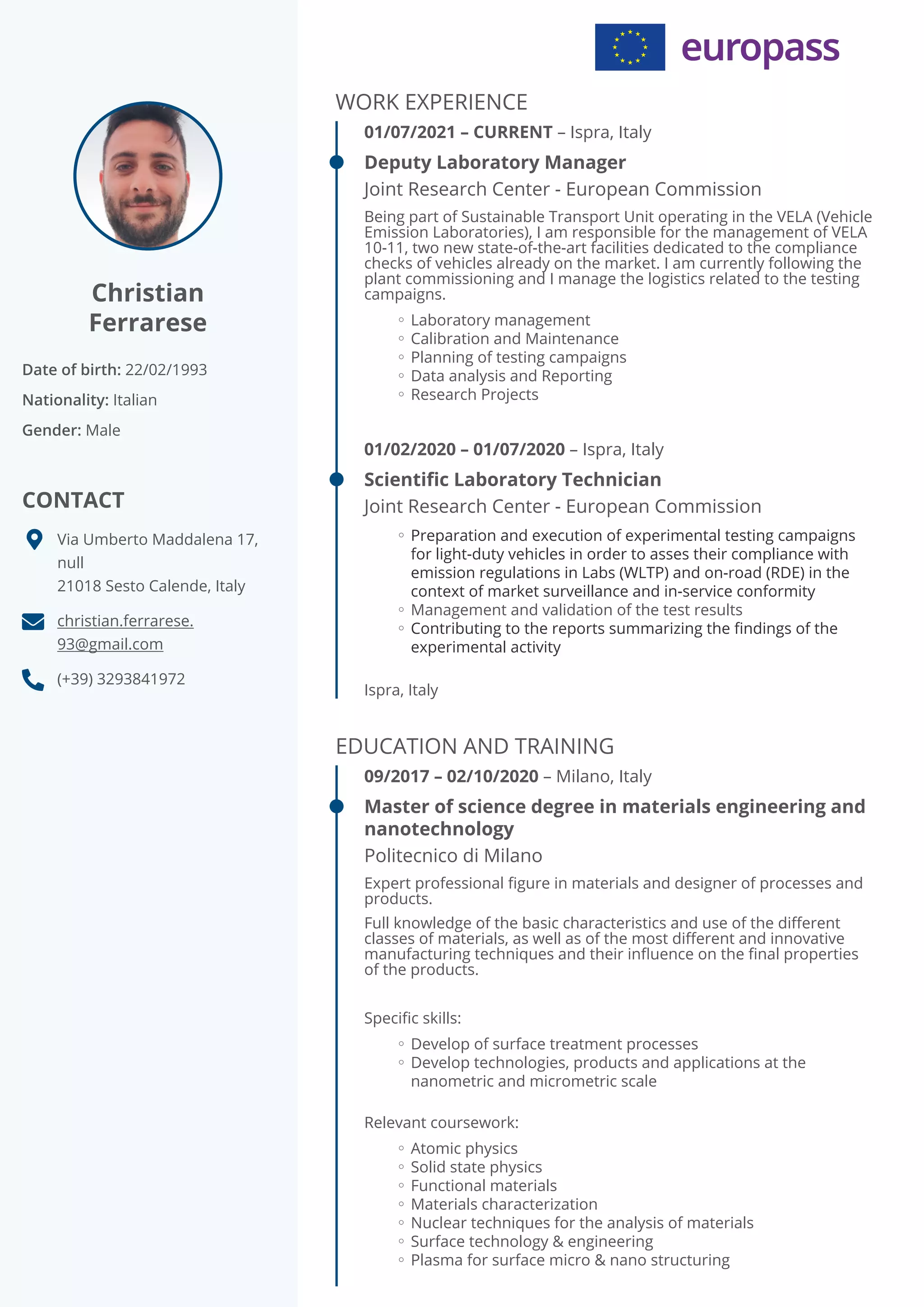 Ferrarese Christian CV | PDF